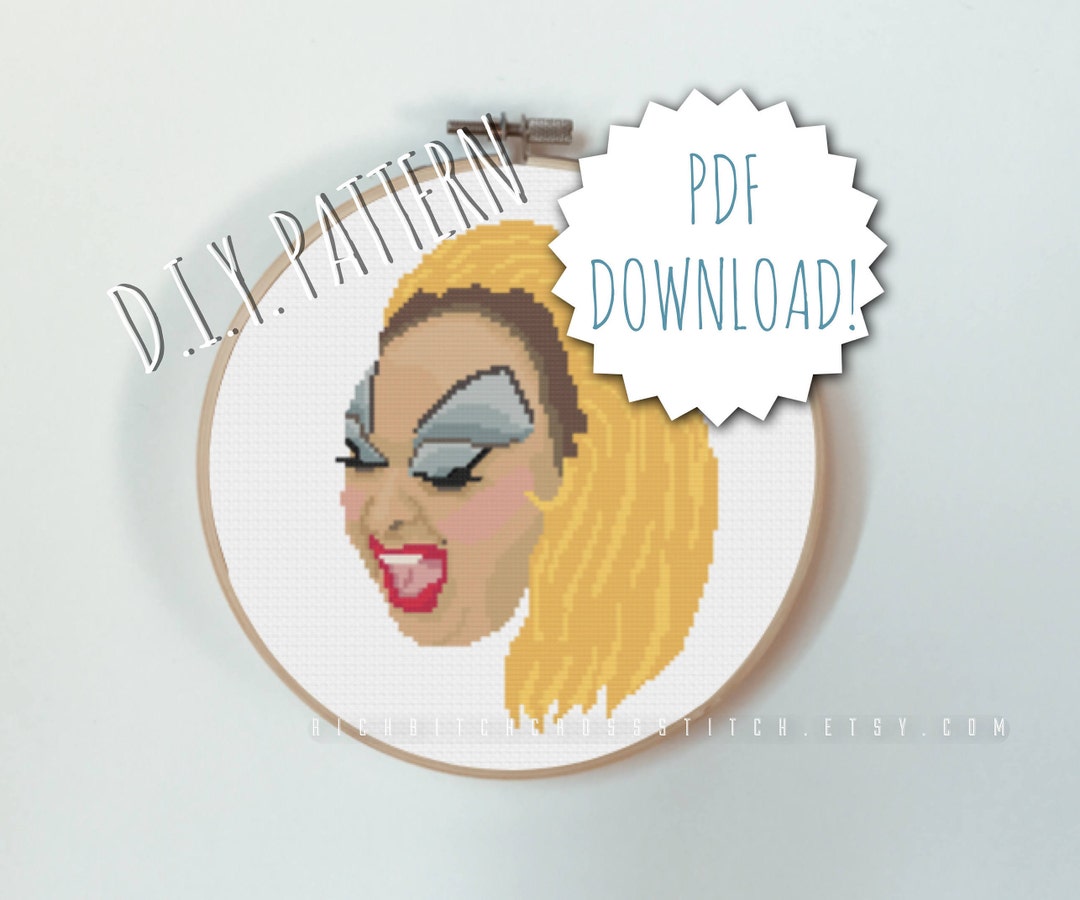 DIY ‘filthiest Person Alive’ Drag Queen Cross Stitch PATTERN. Counted ...