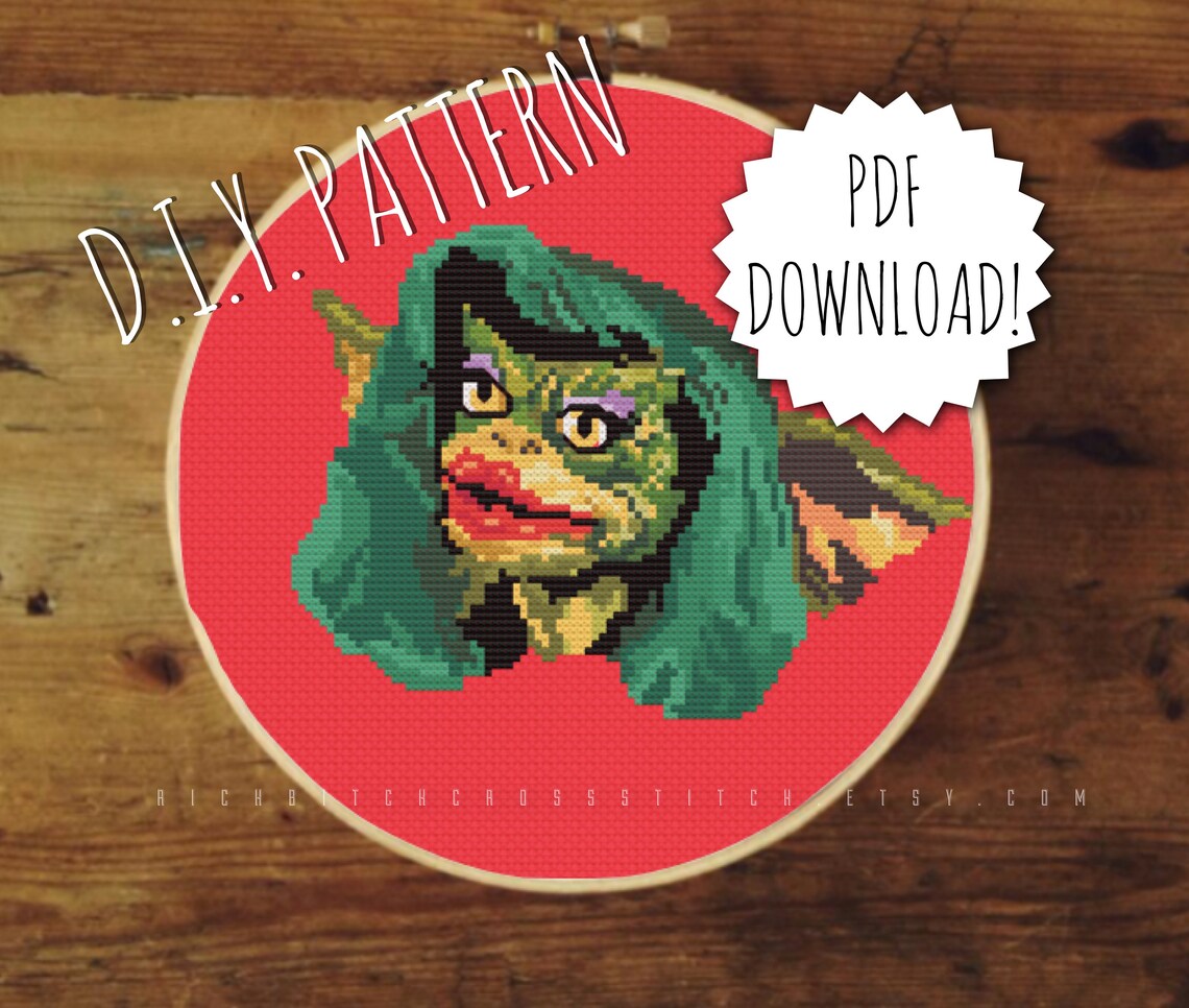 DIY Sexy Gremlin cross stitch PATTERN. Counted cross stitch | Etsy