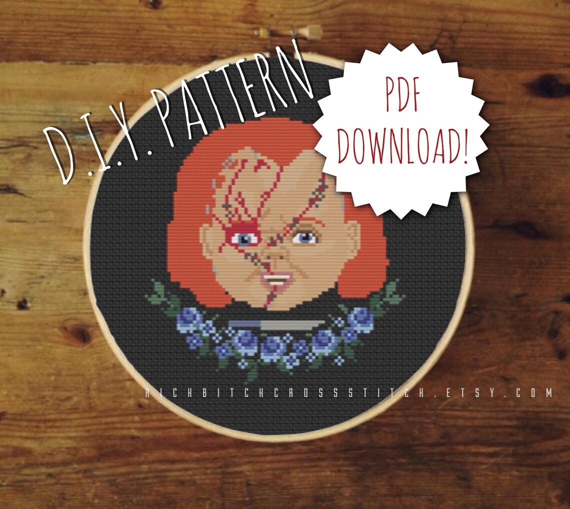 DIY Evil Doll Cross Stitch PATTERN. Counted Cross Stitch - Etsy