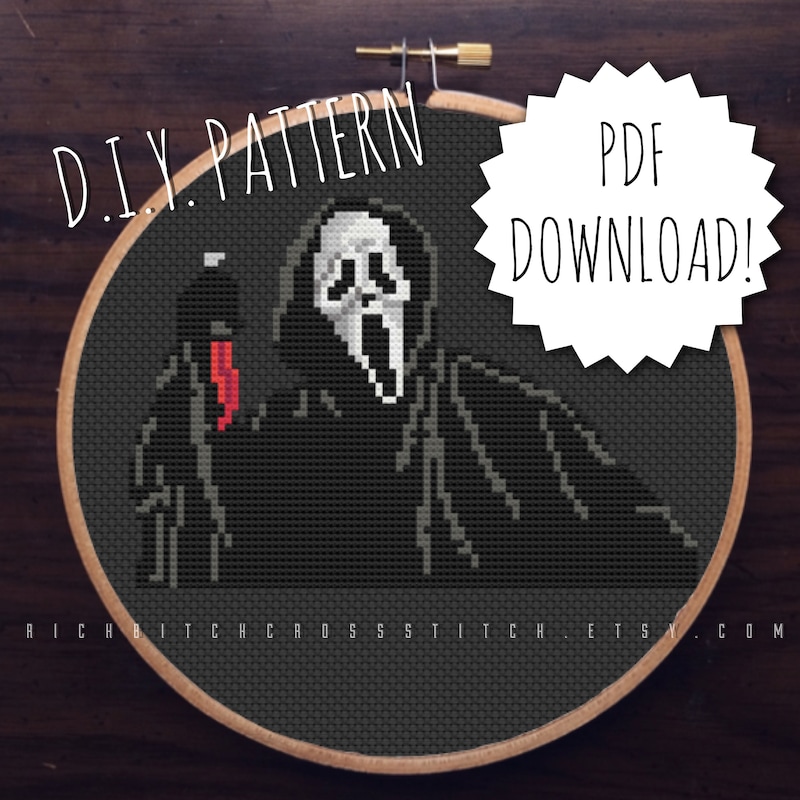 Scary Cross Stitch - Etsy