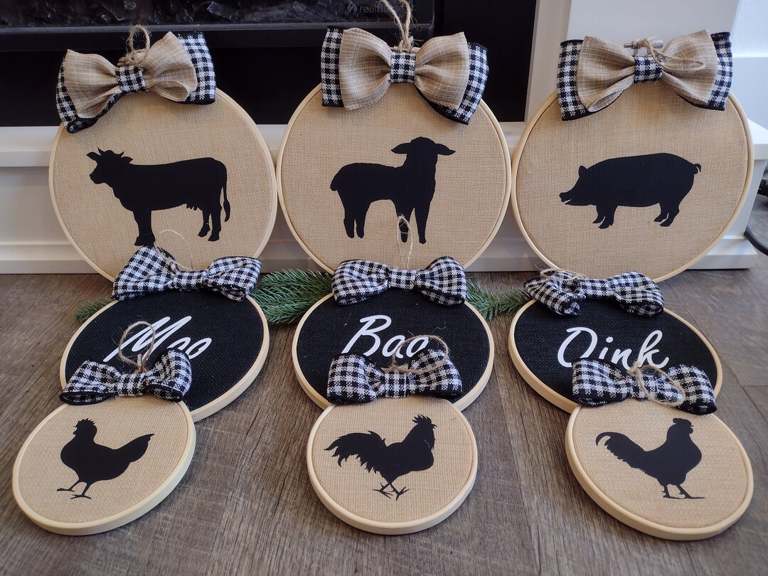 Farm Animal Christmas Ornament Set of 9 - Etsy