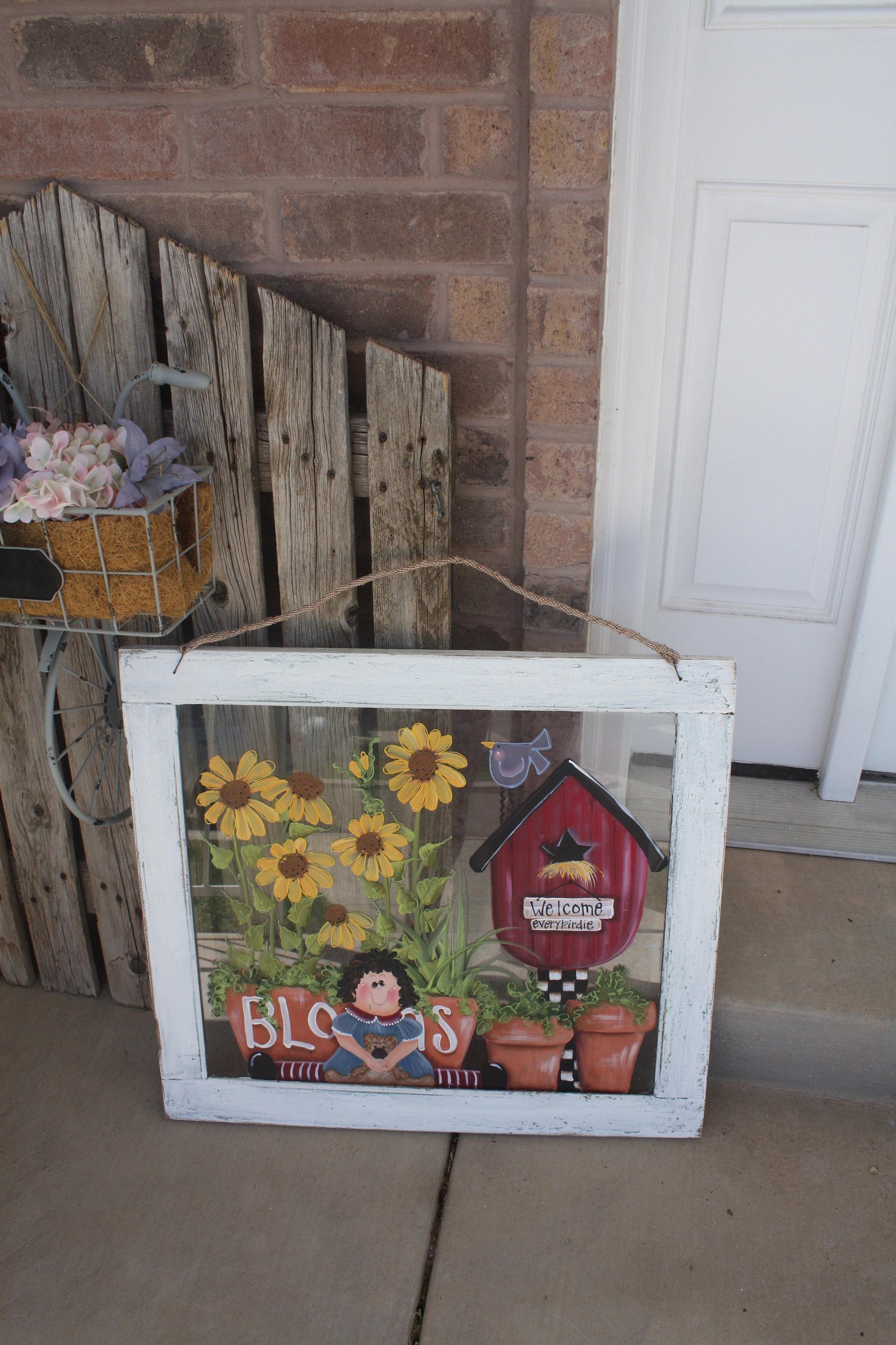 Vintage Painted Window - Etsy