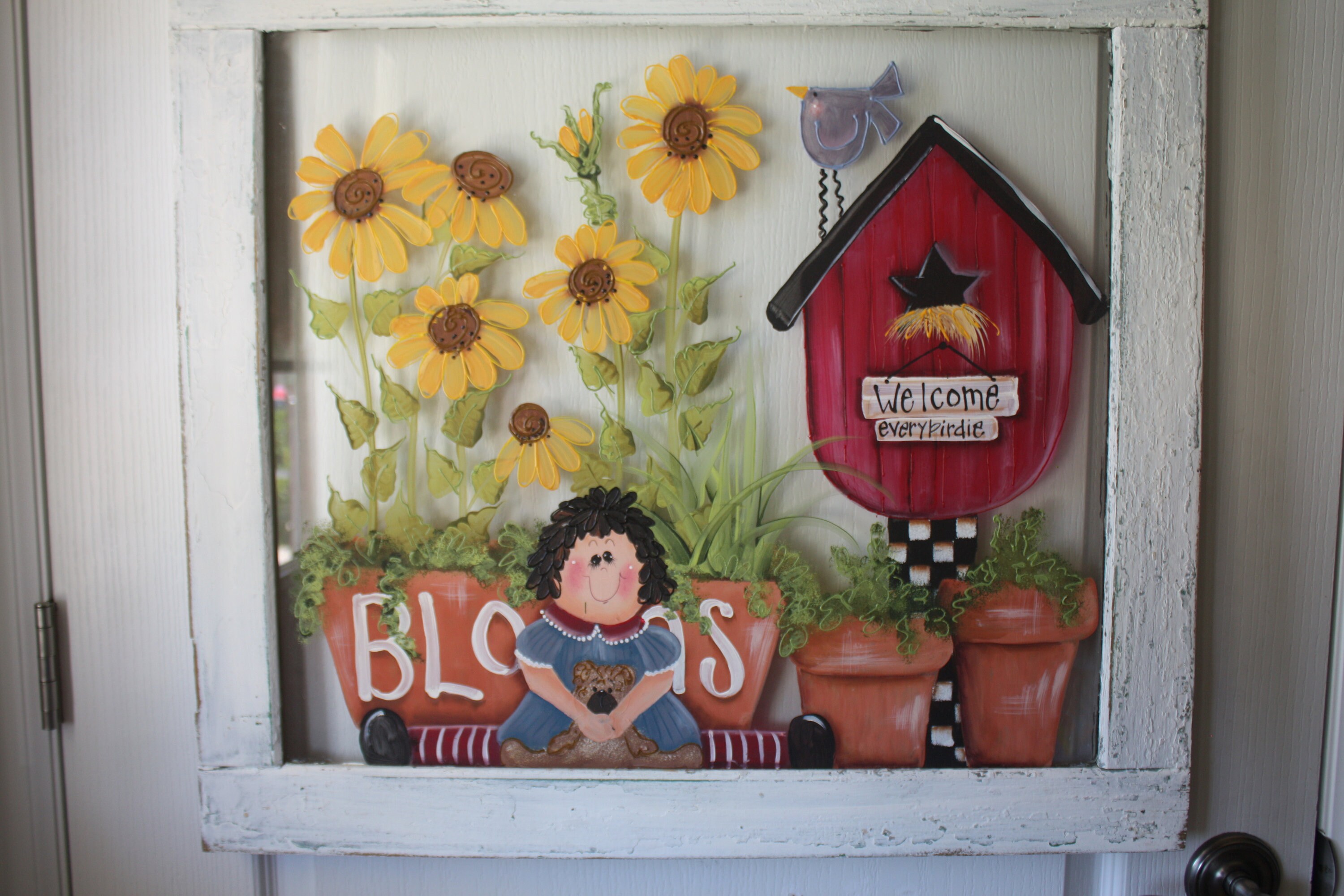 Vintage Painted Window - Etsy