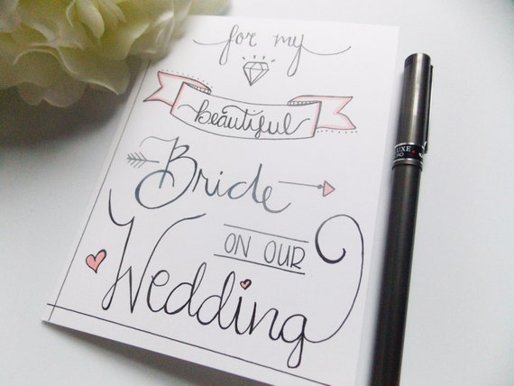 Card for Bride To My Bride On Our Wedding Card Gift for | Etsy
