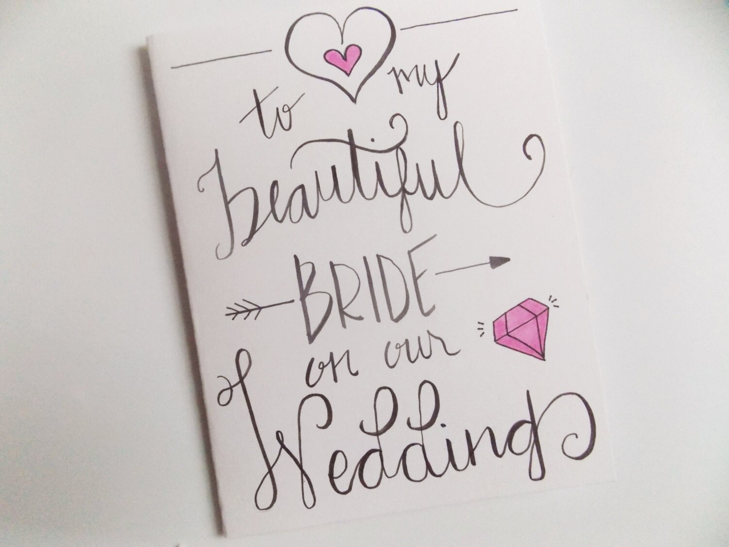 Card for Bride to My Beautiful Bride on Our Wedding Card - Etsy