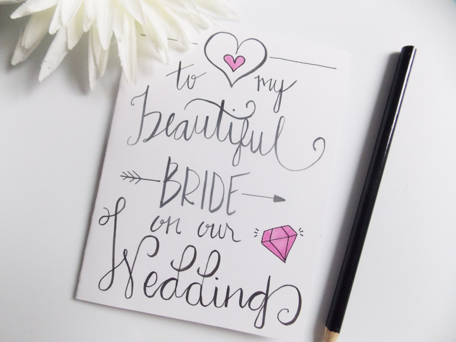 Card for Bride to My Beautiful Bride on Our Wedding Card - Etsy