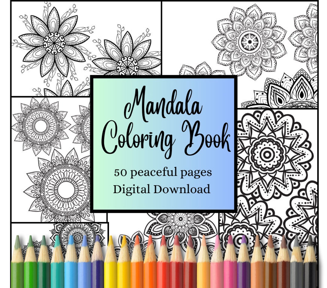 Mandala Coloring Book for Adults - Printable Coloring Book - Instant ...