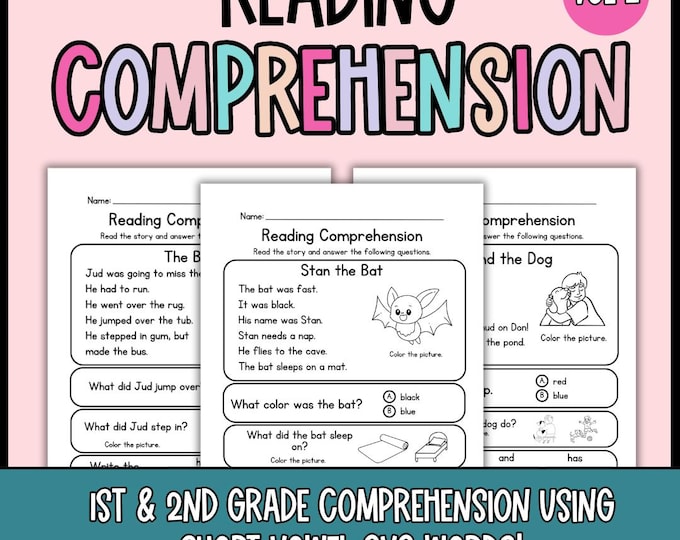 Phonics Reading Comprehension Passages and Activities Short Vowel ...