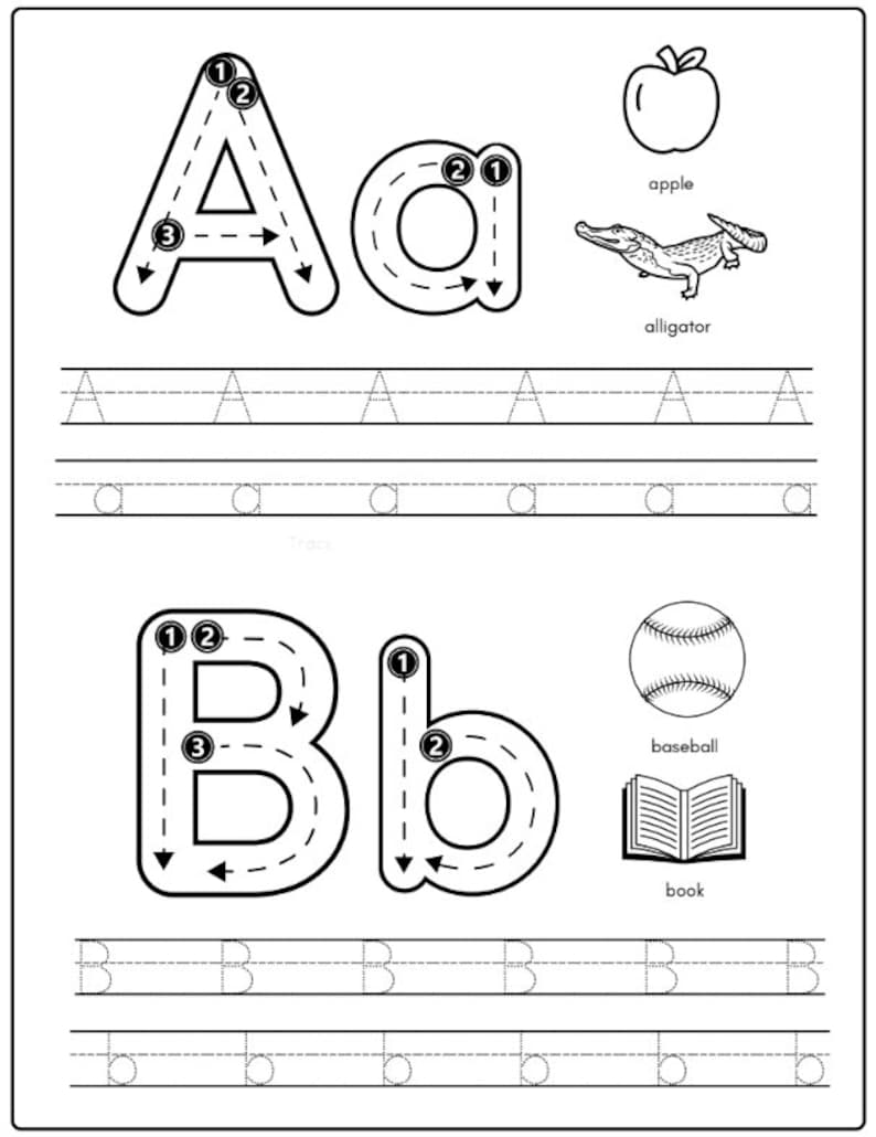 ABC Letter Tracing Practice, Letter Sounds, Phonics, Handwriting ...