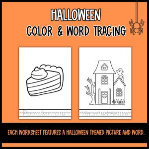 Halloween Color Sheet With Handwriting Practice, Kindergarten, 1st ...
