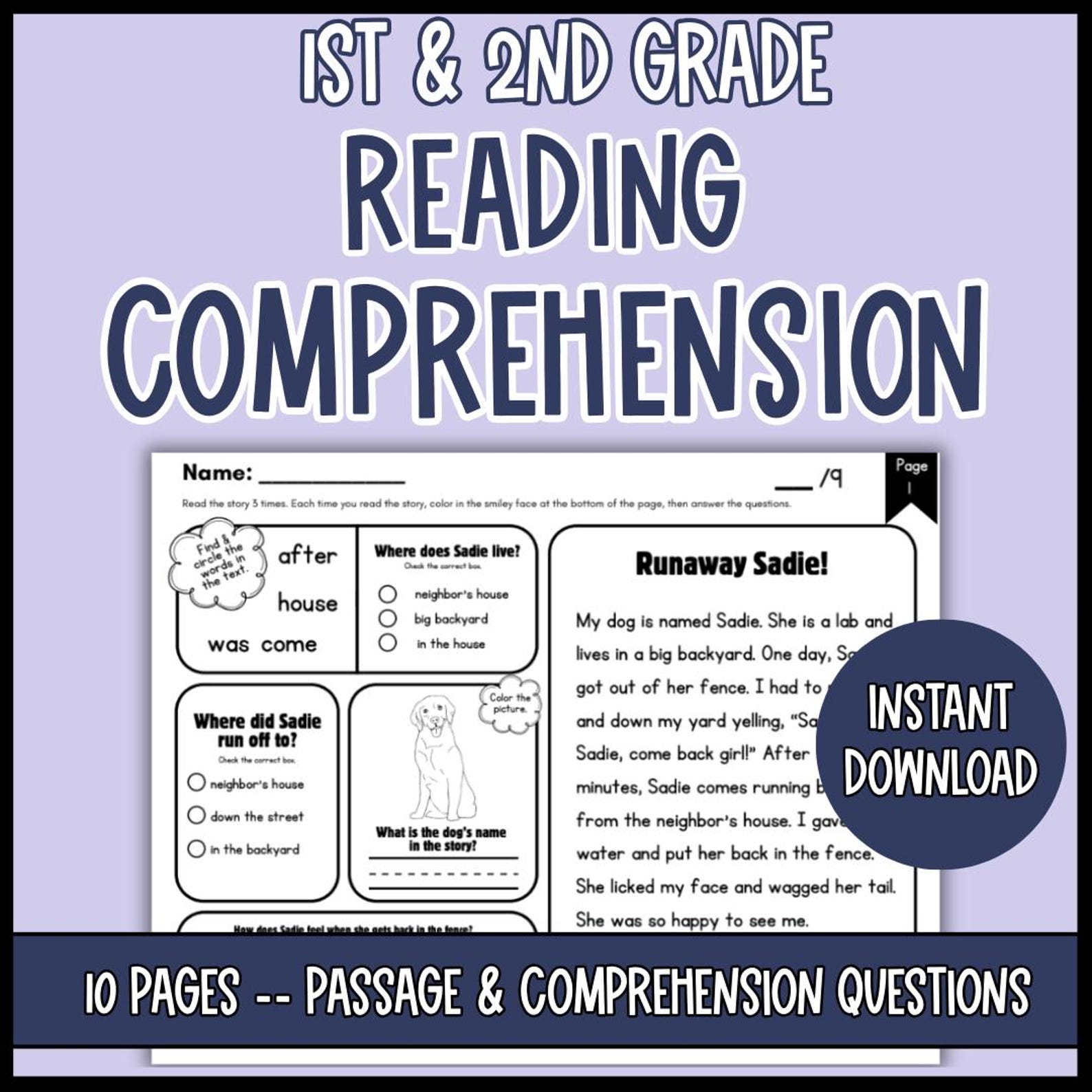 1st Grade Comprehension With Questions, Reading Practice, Decodable ...