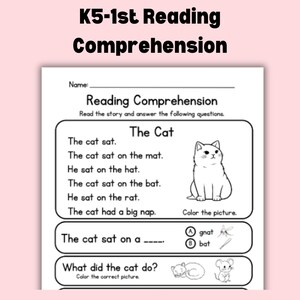Reading Comprehension Text and Questions for Kindergarten - 1st Grade ...