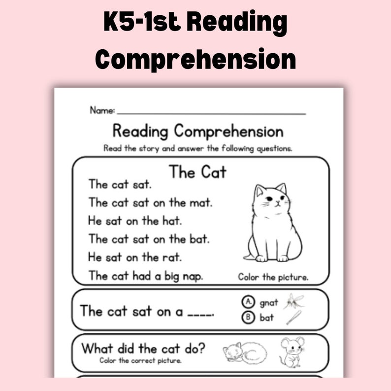 Reading Comprehension Text and Questions for Kindergarten - 1st Grade ...