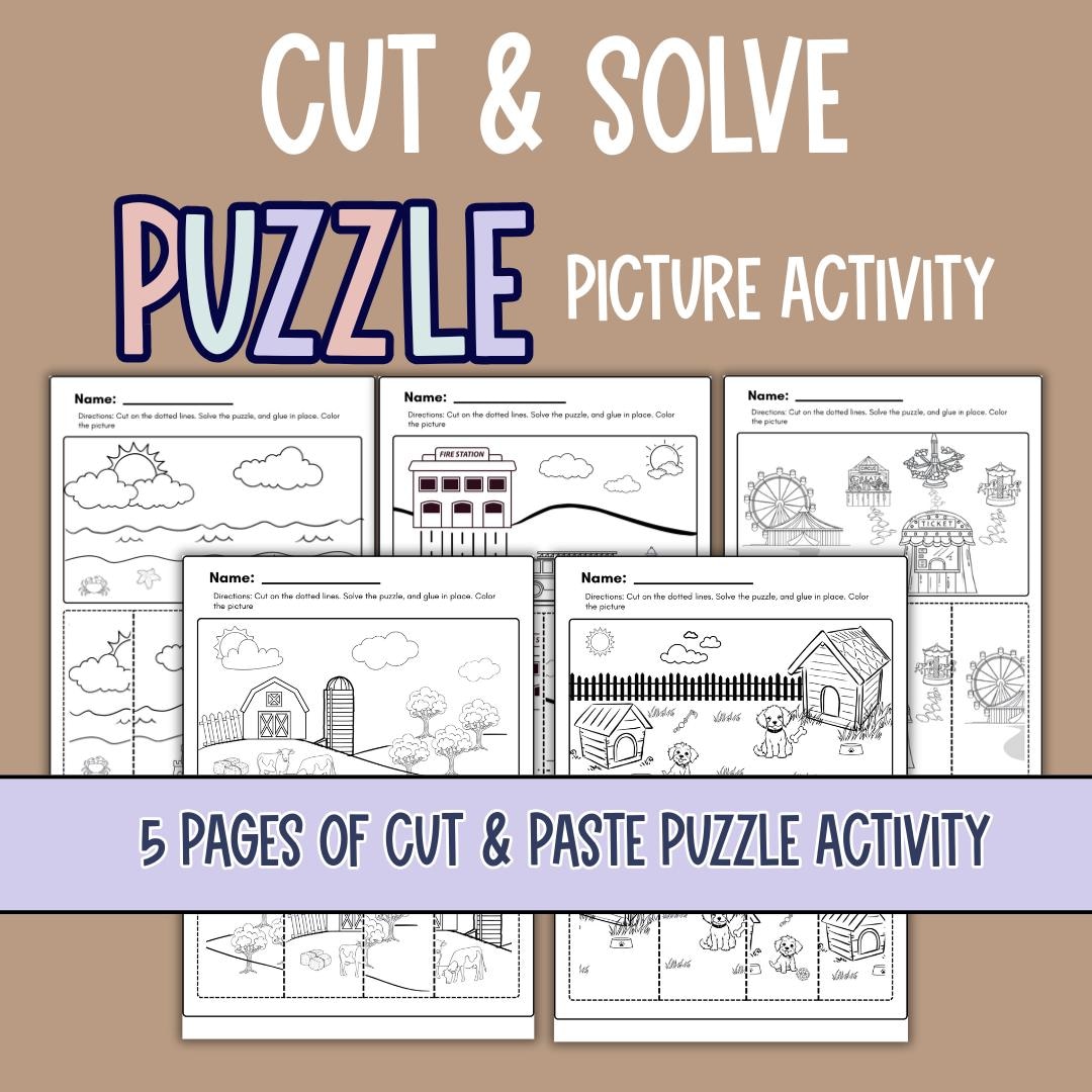 Picture Puzzle Activity: Fine Motor Skills Practice (printable) - Etsy