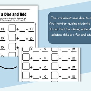 Make 10 Addition Worksheets: 1st-2nd Grade Math (10 Pages) - Etsy