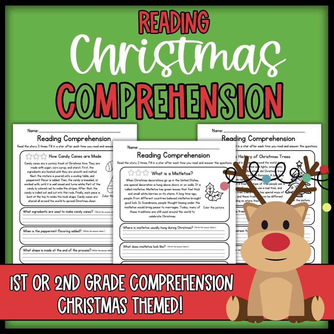 Christmas Nonfiction Reading Passages and Comprehension for 1st and 2nd ...