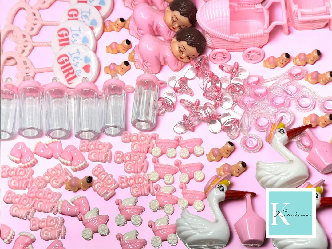 93 PCS Baby Shower Girl Pink Figurines for Decorations - Etsy