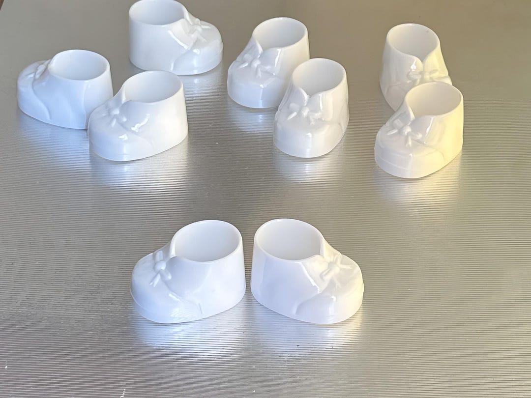 SMALL White Baby Shower Bootie Favors - Craft Supplies for Gnome Shoes ...