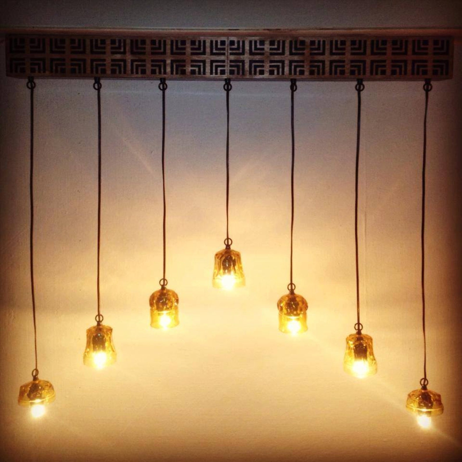 Prairie Style Hanging Ceiling Light - Glass Goblet Lanterns - Etsy