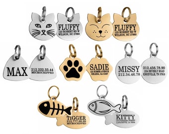 Cat name tags | Etsy