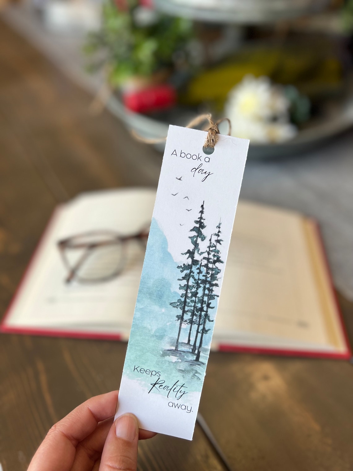 Forest Bookmark - Woodsy - Watercolor Tree Bookmark - Watercolor Forest ...