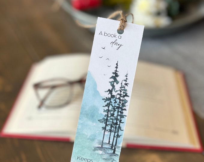 Forest Bookmark Woodsy Watercolor Tree Bookmark Watercolor Forest ...