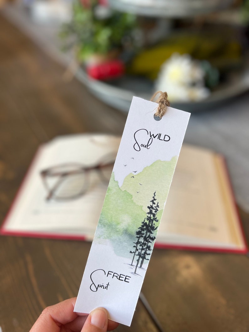 Watercolor Forest Bookmark - Woodsy Tree, Personalized - Etsy