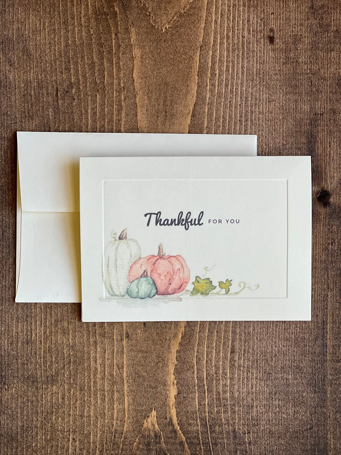 Autumn Greeting Card - Watercolor Pumpkins - Thank You Cards ...