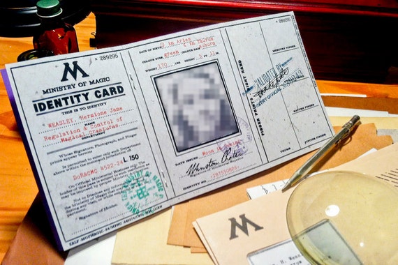 Items similar to Ministry of Magic Identification Card Package on Etsy