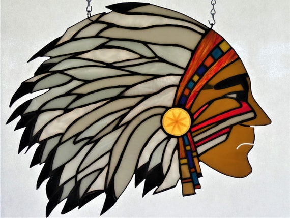 Stained Glass Indian Chief Headdress | Etsy