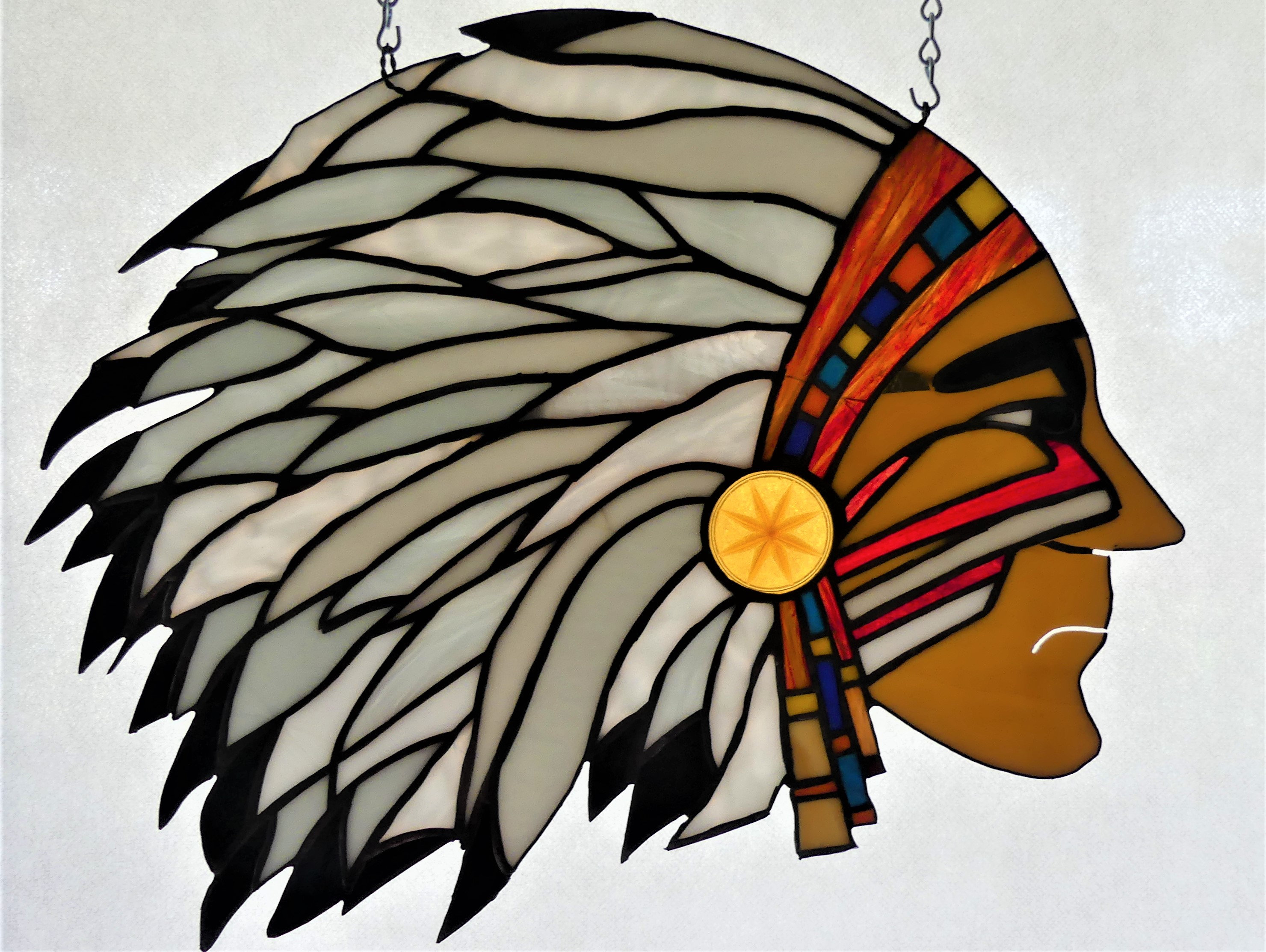 Stained Glass Indian Chief Headdress - Etsy