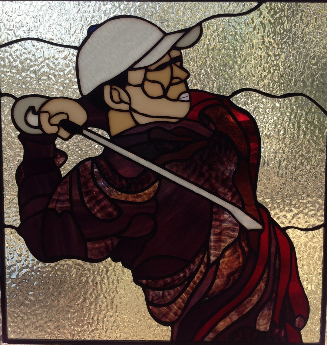 Stained Glass Panel of Golf Swing. Man Cave, Game Room, Sports Bar - Etsy