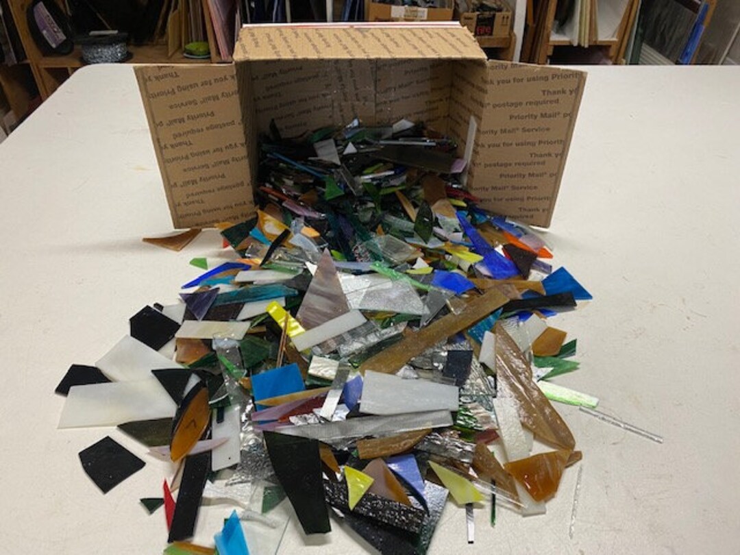 Stained Glass Scraps for Mosaics FREE SHIPPING Also for Jewelry or ...