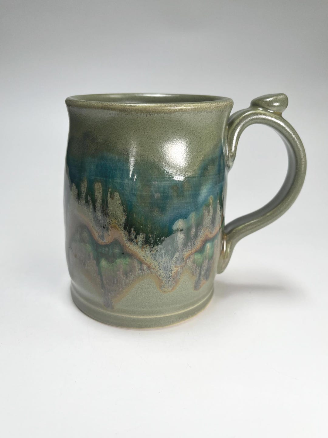 Drippy Cascade Latte Mug, Waterfall Ash Glaze Coffee Tea Hot Drink ...
