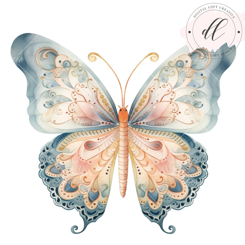 10 Watercolor Butterflies Clipart Bundle Watercolor Scrapbooking Junk ...