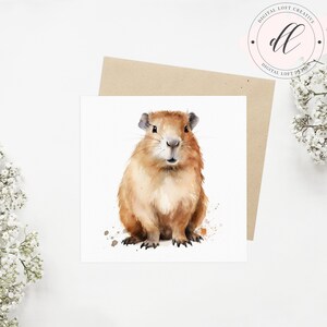 Cute Capybara Watercolor Printable Artwork, Cute Creature Illustration ...