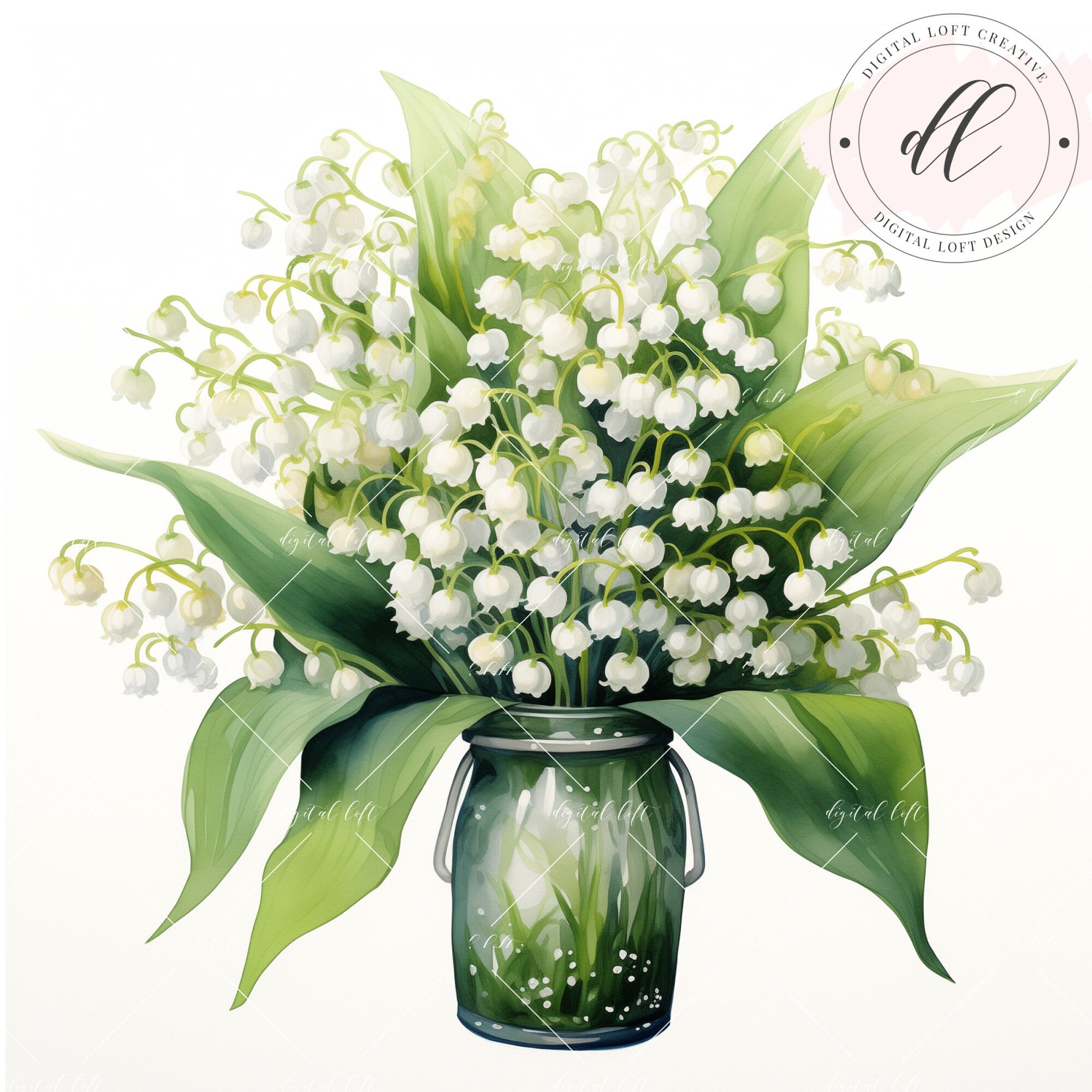 Lily of the Valley Clipart for Stationery DIY Cards Junk Journal Floral ...