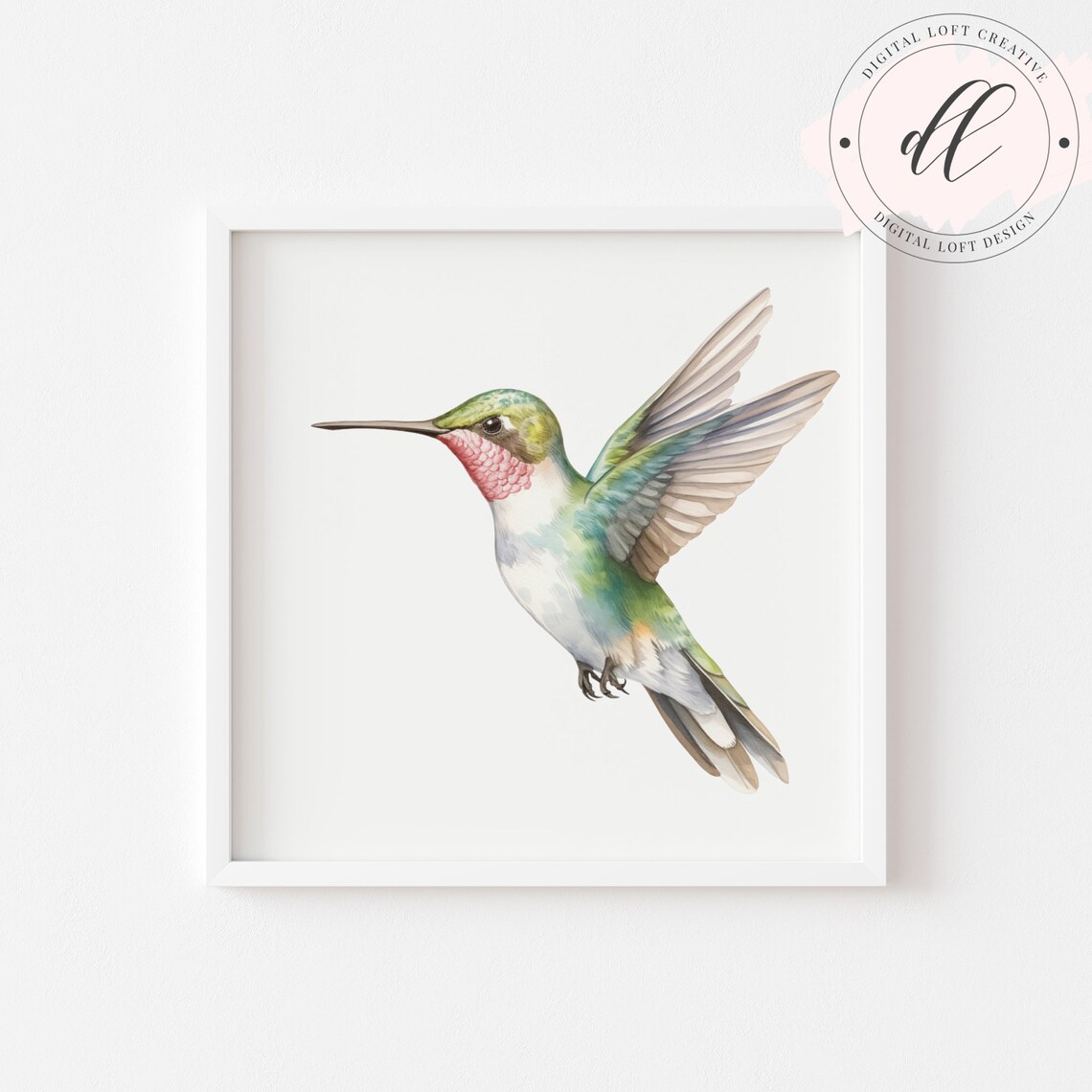 Watercolor Hummingbird Print, Digital Download, Bird Wall Art, Nature ...