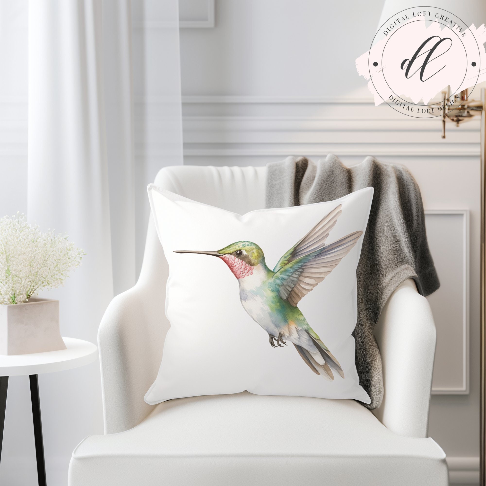 Watercolor Hummingbird Print, Digital Download, Bird Wall Art, Nature ...