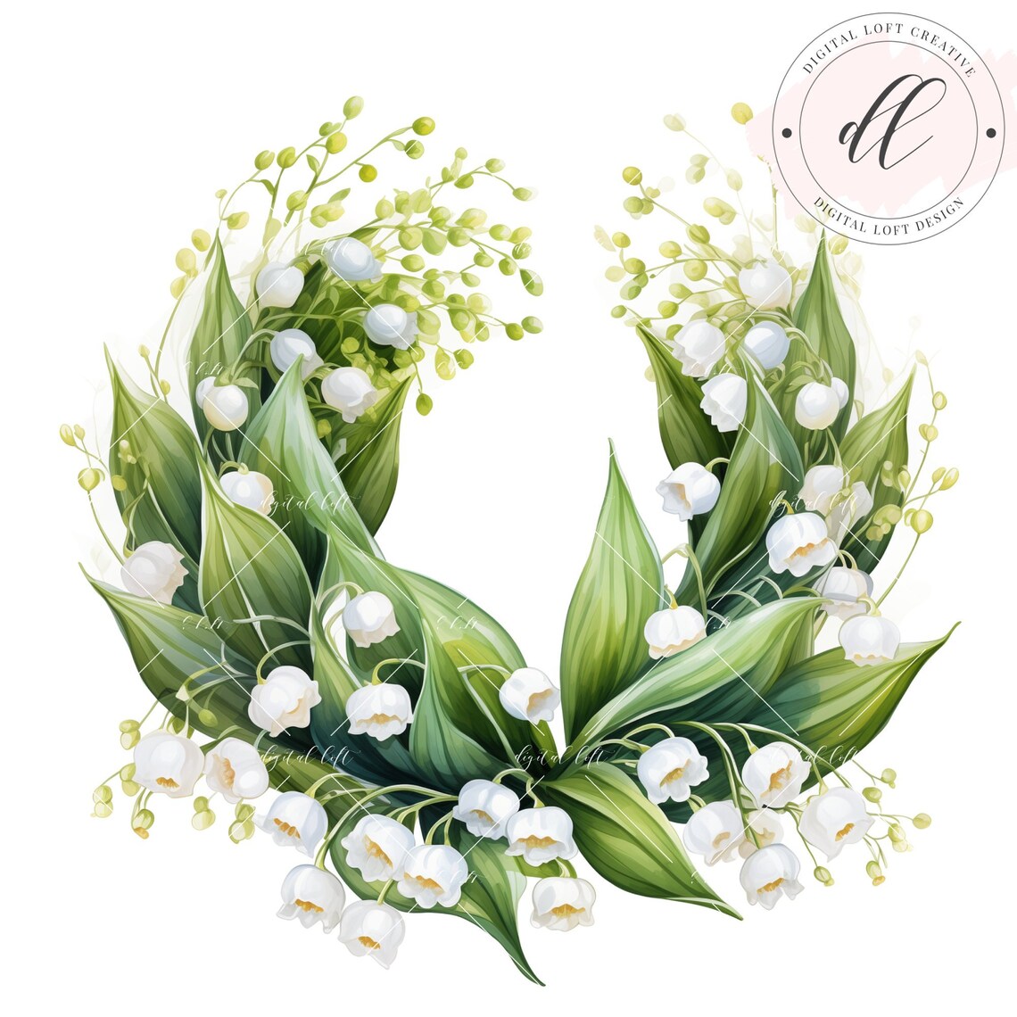Lily of the Valley Clipart for Stationery DIY Cards Junk Journal Floral ...
