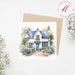 Sweet Blue Country Cottage Watercolor JPG Digital Art Print Printable ...