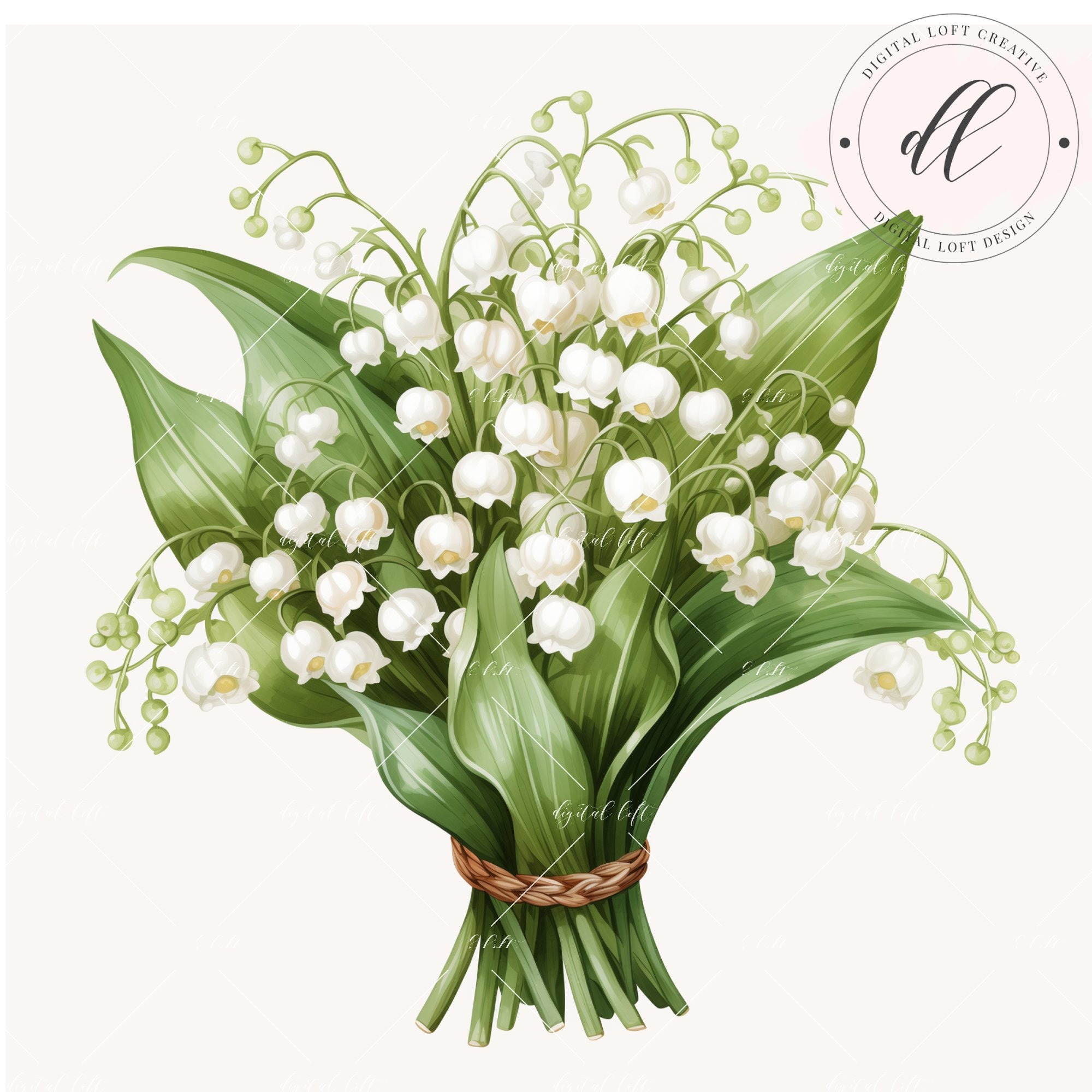 Lily of the Valley Clipart for Stationery DIY Cards Junk Journal Floral ...
