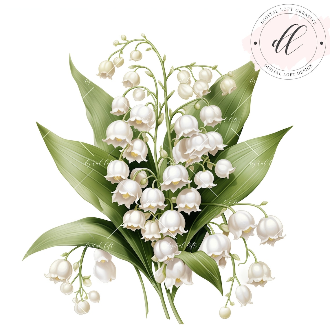 Lily of the Valley Clipart for Stationery DIY Cards Junk Journal Floral Images for Scrapbooking ...