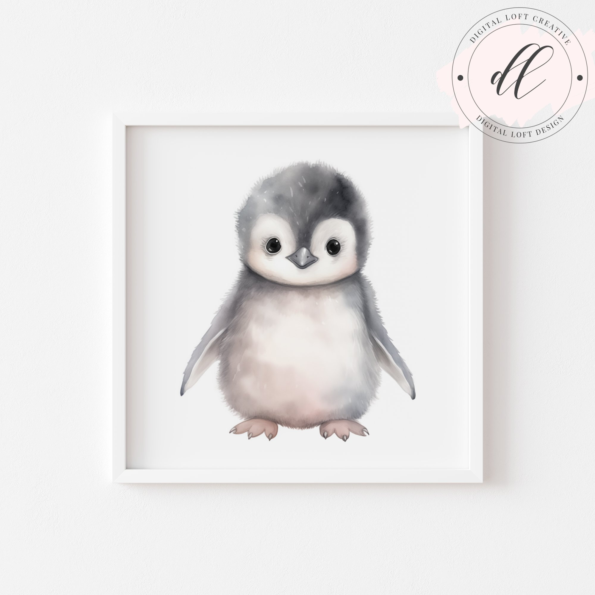 Adorable Baby Penguin Watercolor Illustration, Cute Nursery Animal ...