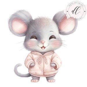 10 Mouse in Pajamas Clipart Bundle, Cute Mice Nursery Images, Whimsical ...