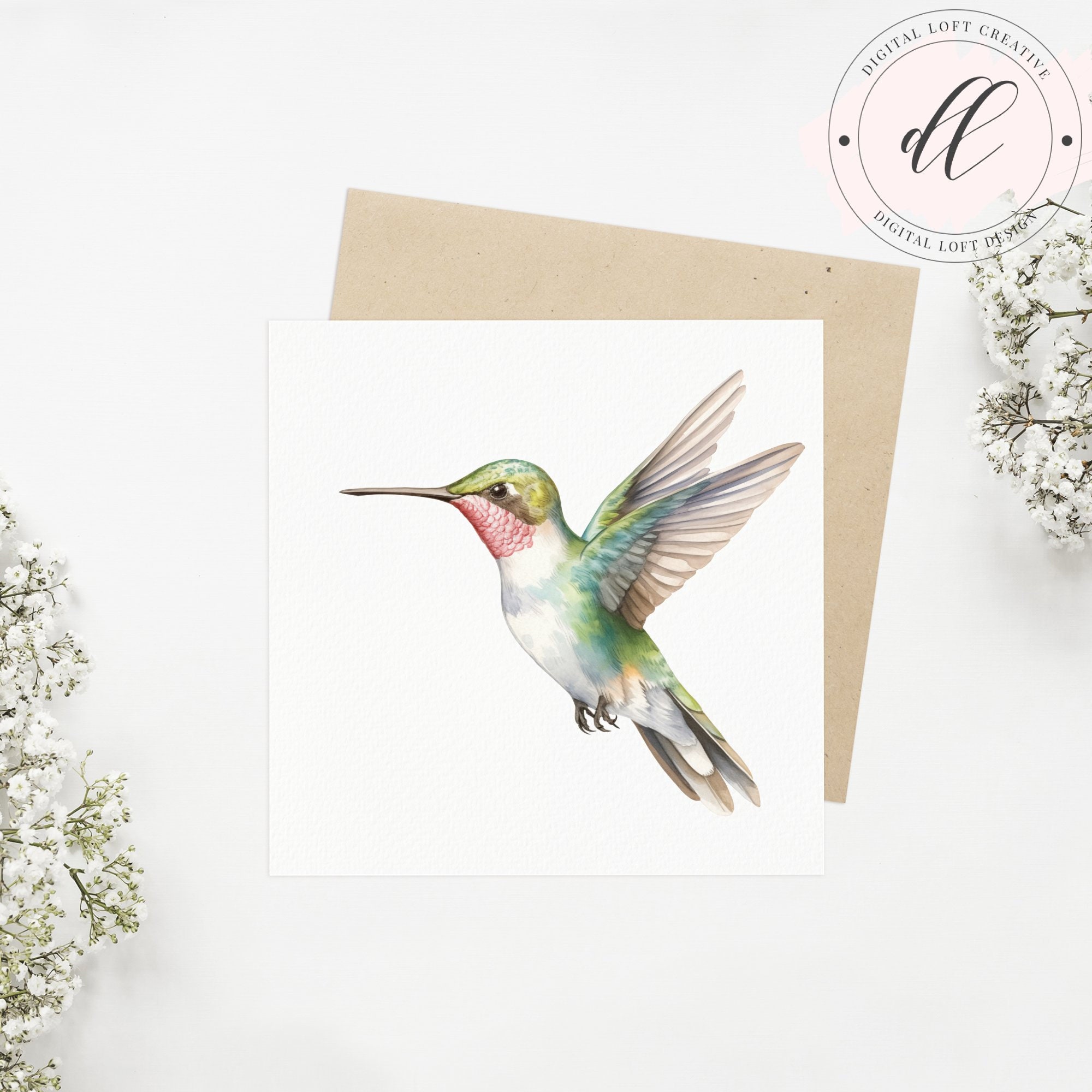 Watercolor Hummingbird Print, Digital Download, Bird Wall Art, Nature ...