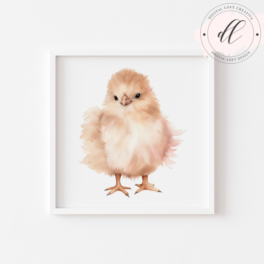 Adorable Fluffy Chick Illustration, Cute Baby Chicken Digital Art ...