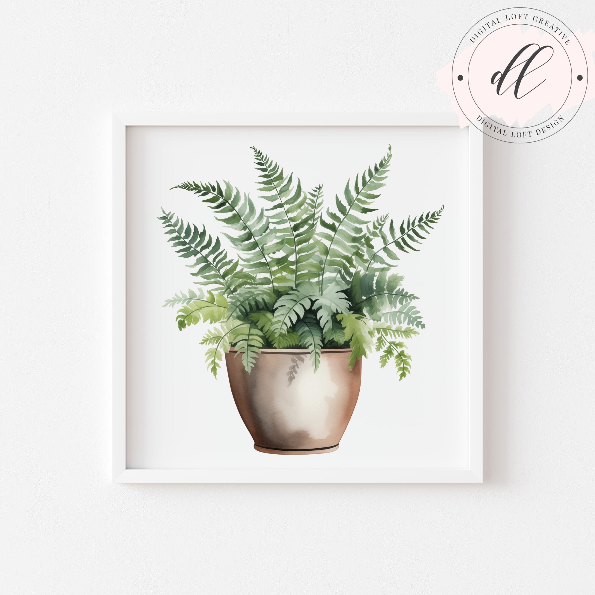 Watercolor Fern Plant Printable, Botanical Wall Art, Greenery Home ...