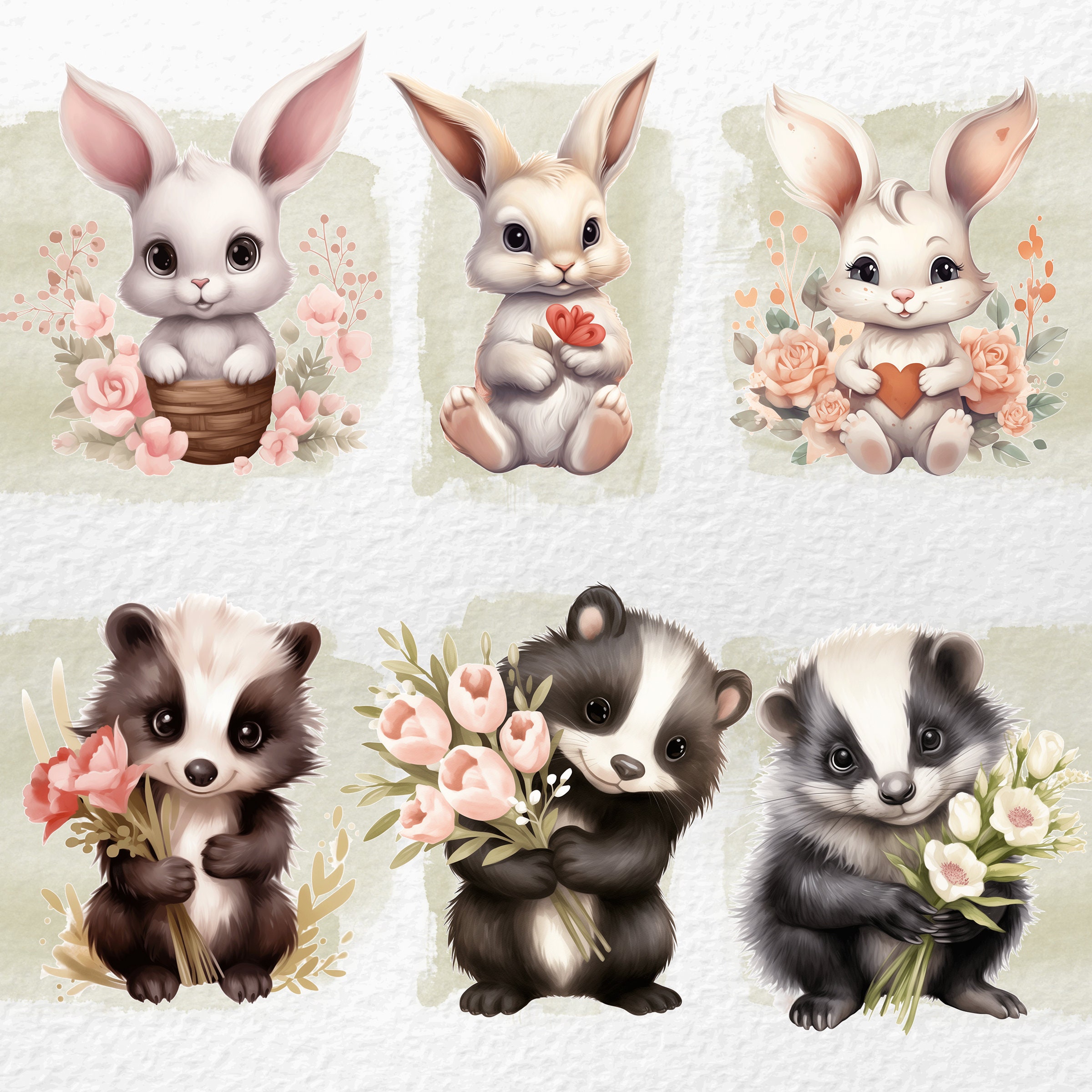 Woodland Animals Clipart Bundle Baby Animals Nursery Decor for Children ...
