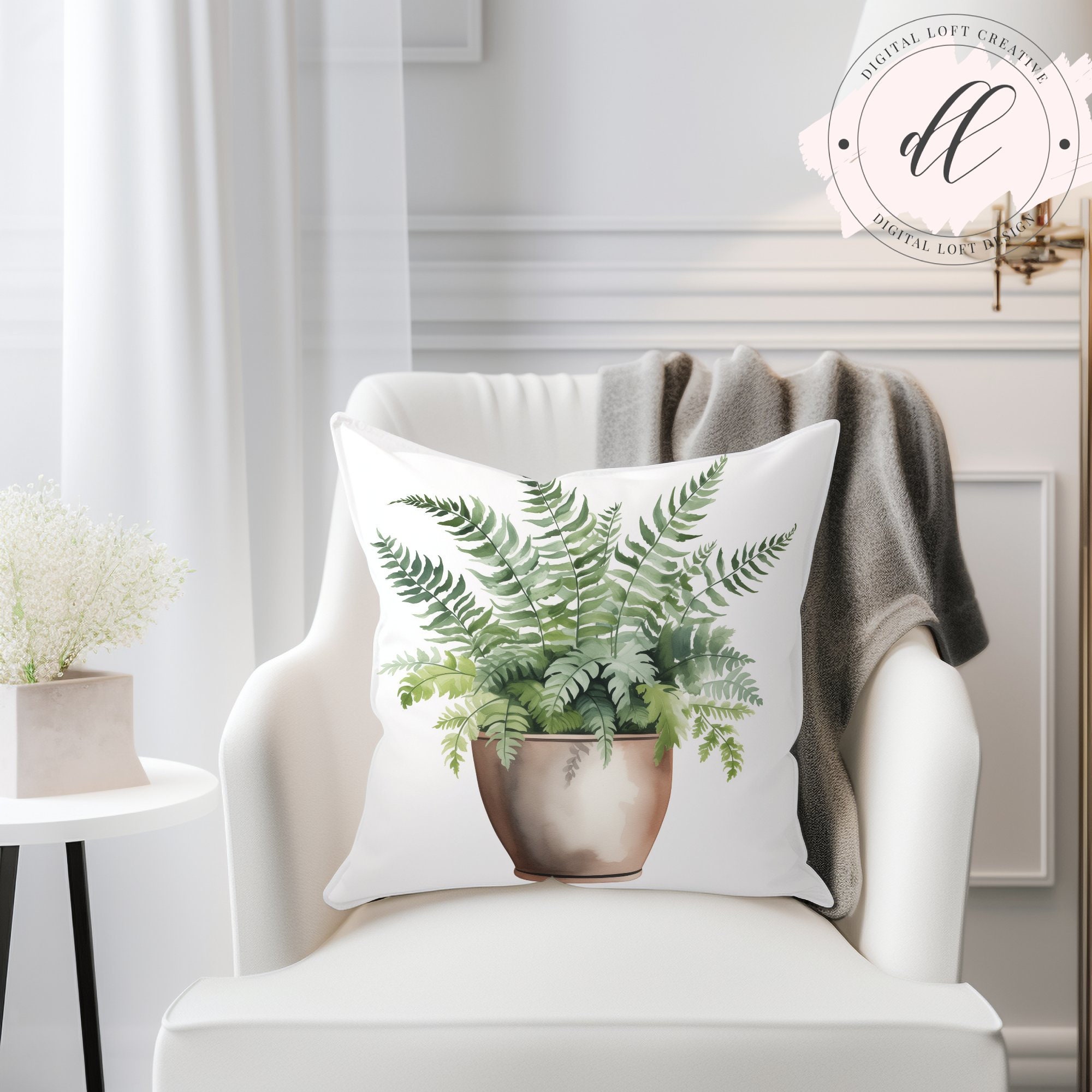 Watercolor Fern Plant Printable, Botanical Wall Art, Greenery Home ...